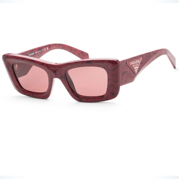 Prada | Accessories | Bnwb Prada Womens Red Rectangular Sunglasses ...